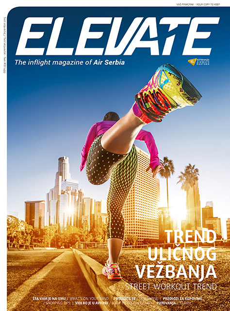 Cover Page for Air Serbia Inflight Magazine – Elevate – Predrag Vučković